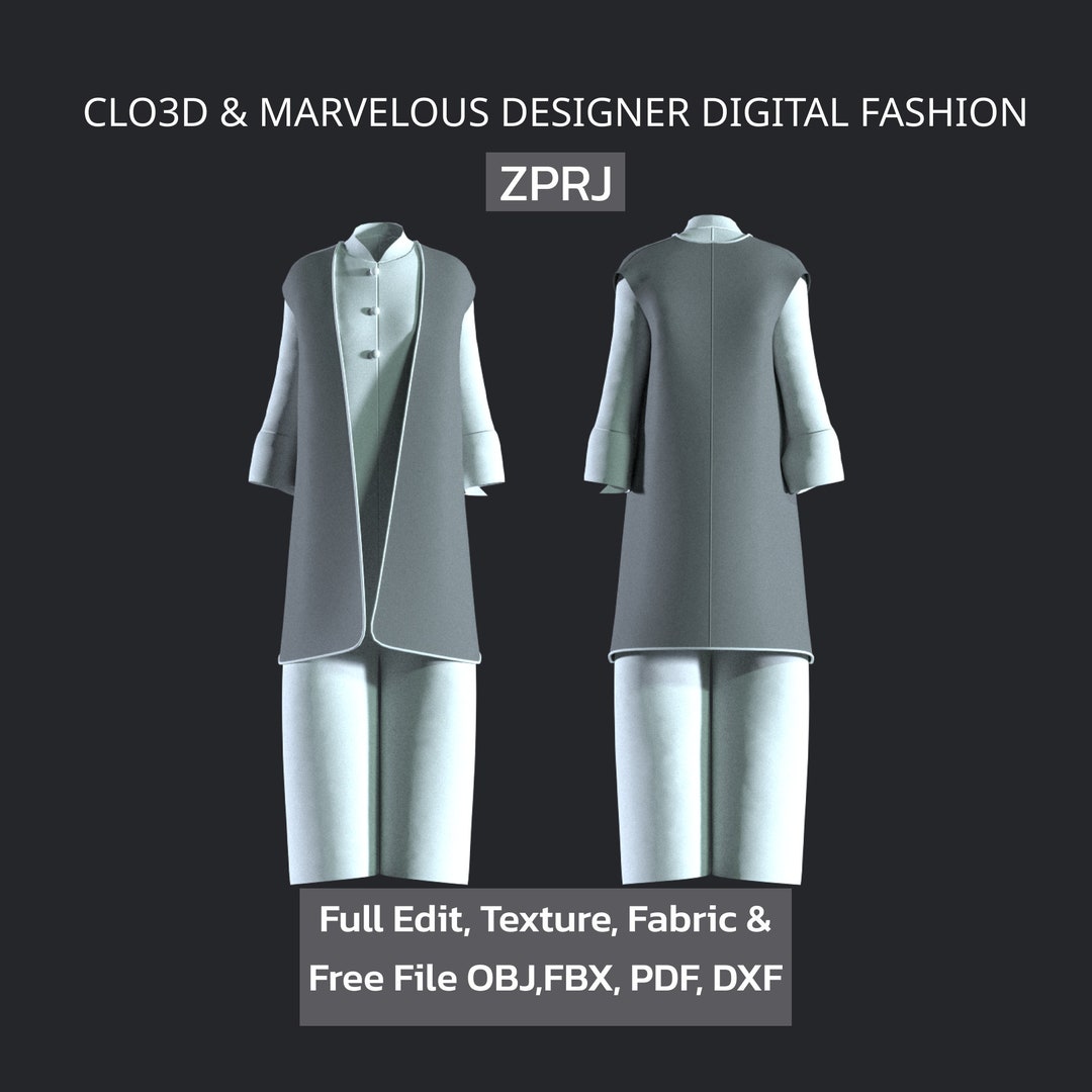 Elegant 3D Digital Muslim Dress for Women CLO3D & Marvelous - Etsy