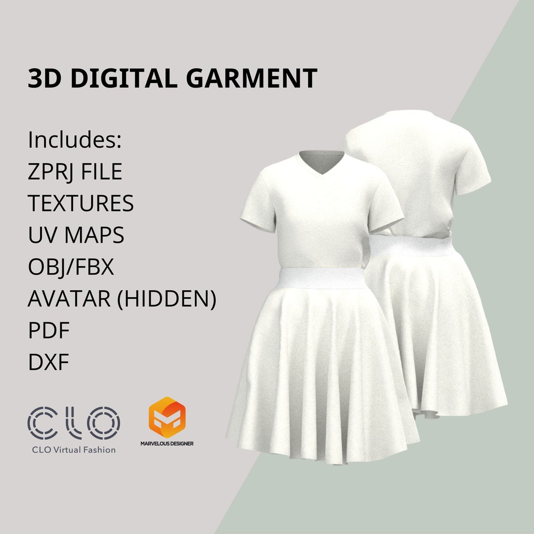 3D Digital Garment Rock and Dress Unique Fashion Creation Perfect Gift ...