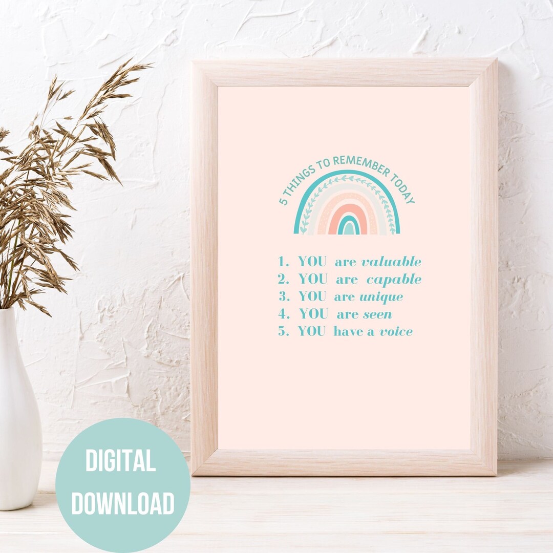 Positive Affirmations Wall Art, YOU Are , Affirmations Prints ...