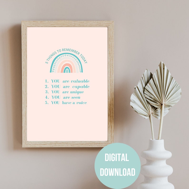 Positive Affirmations Wall Art, YOU Are , Affirmations Prints ...