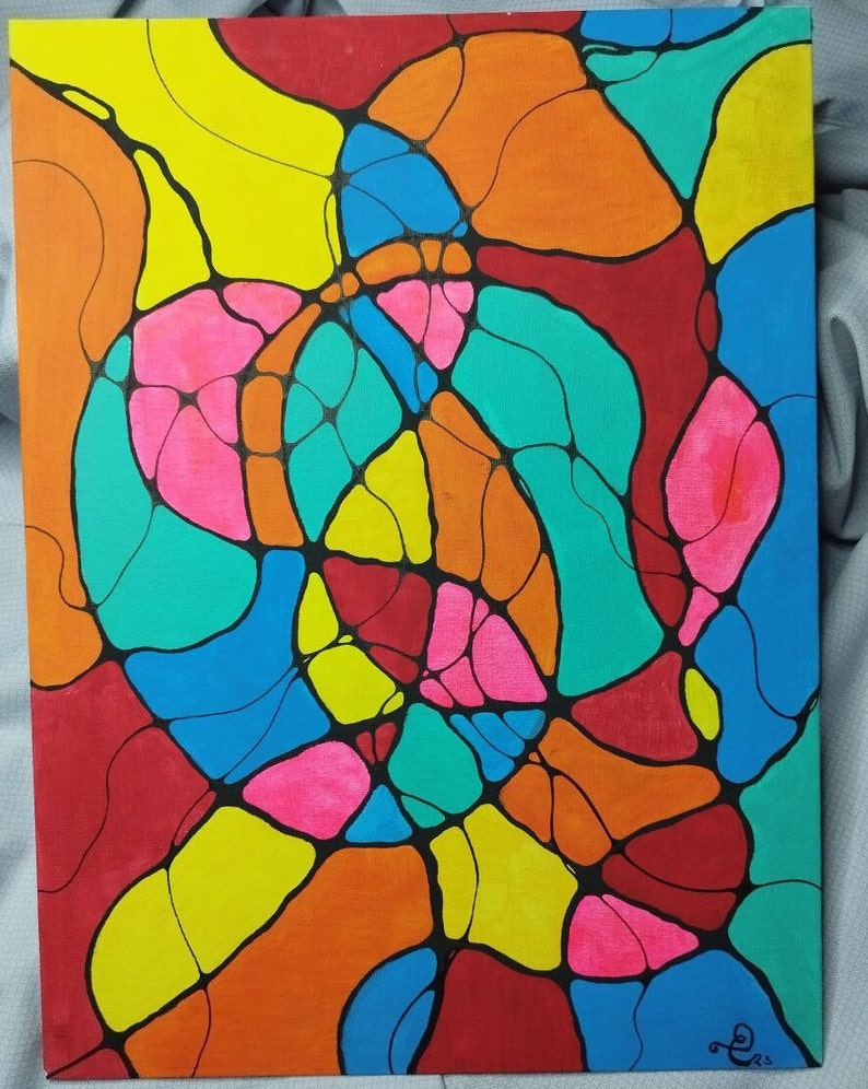 Original Neurographic Art – Hand-painted Abstract Acrylic Painting on ...