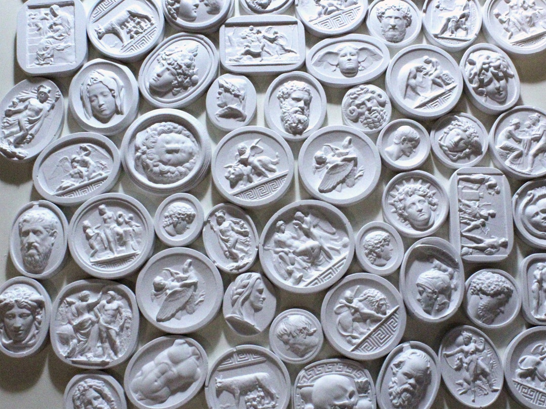 Bundle of 30 Mixed Grand Tour Intaglios, Plaster Intaglio, Home Wall ...