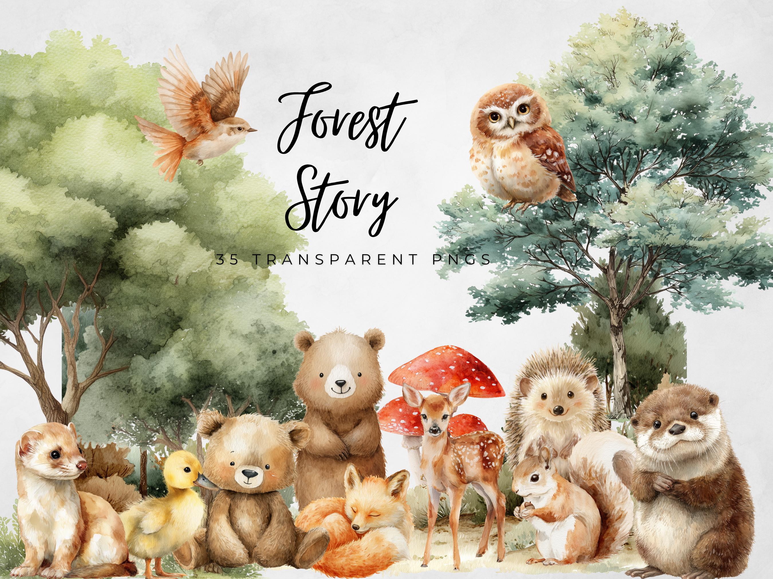 Forest Animals Clipart Bundle | Woodland Animals Baby Shower Clipart ...