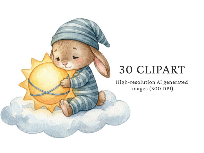 Here Comes the Son Clipart Bundle Watercolor Baby Boy Nursery Animals ...