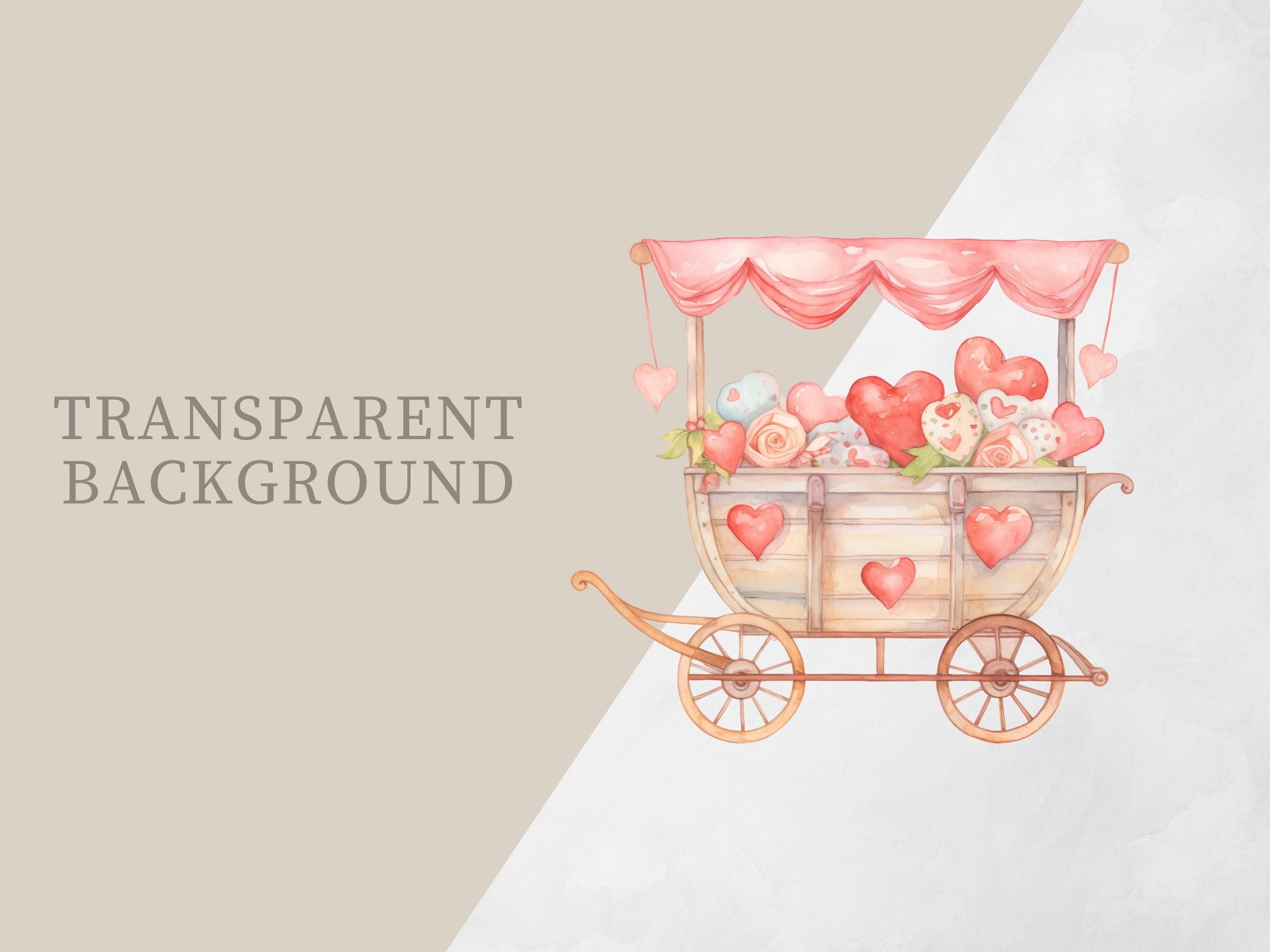 Watercolor Valentine Clipart: Hearts, Flowers, Love (PNG Digital ...