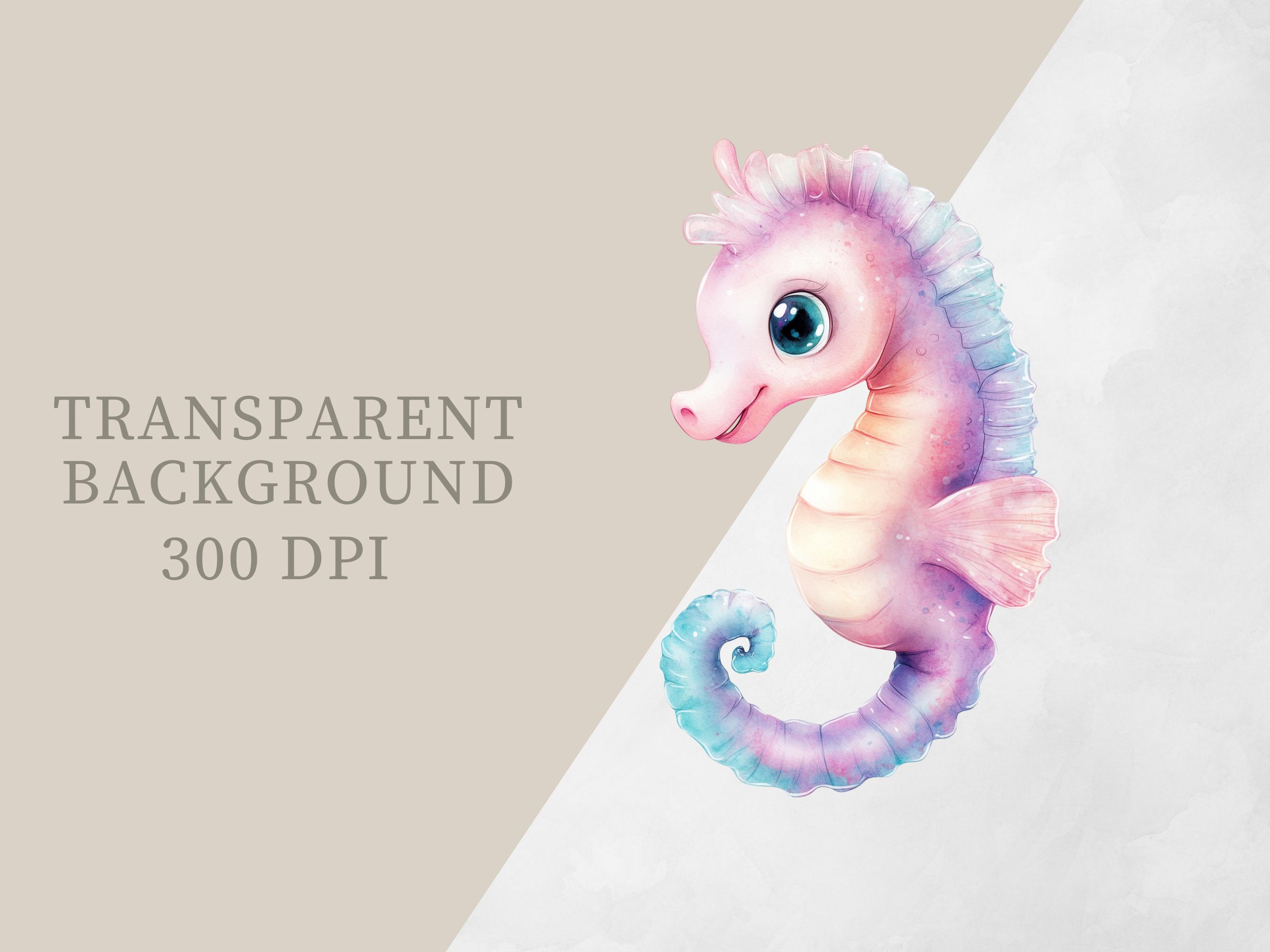 Watercolor Sea Creature Clipart: Pastel Ocean Animals PNG Set - Etsy