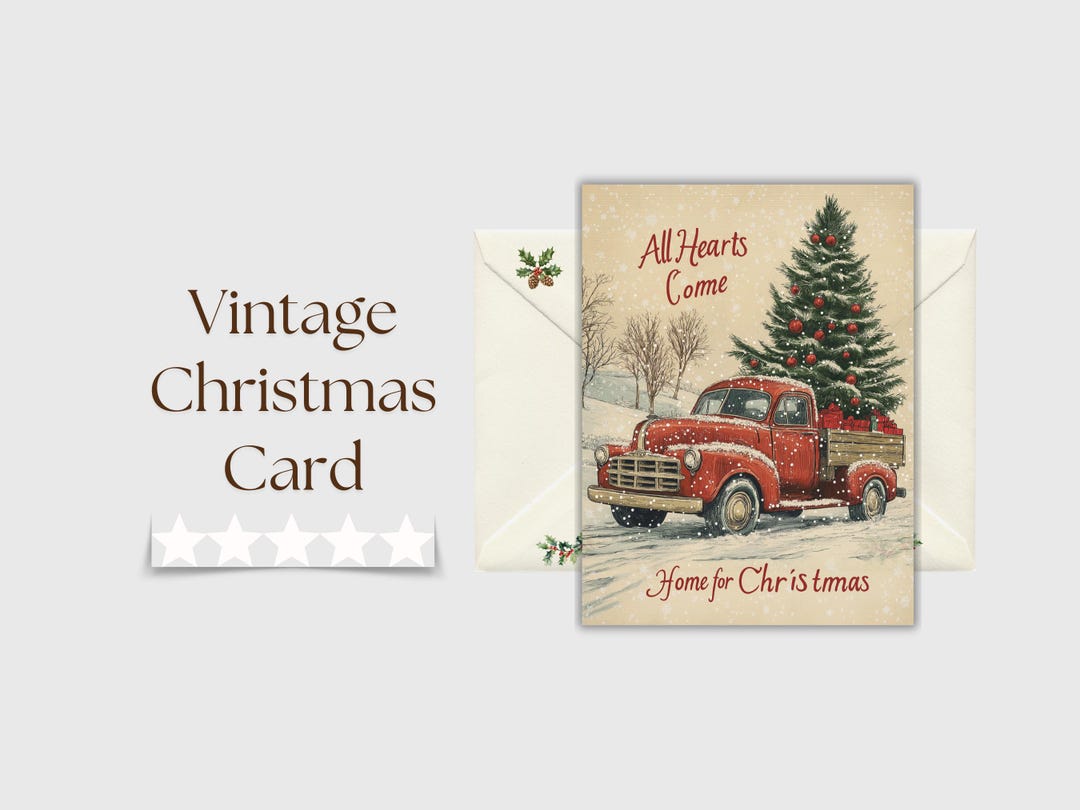 Vintage Christmas Card, Vintage Holiday Card, Classic Holiday Cards ...