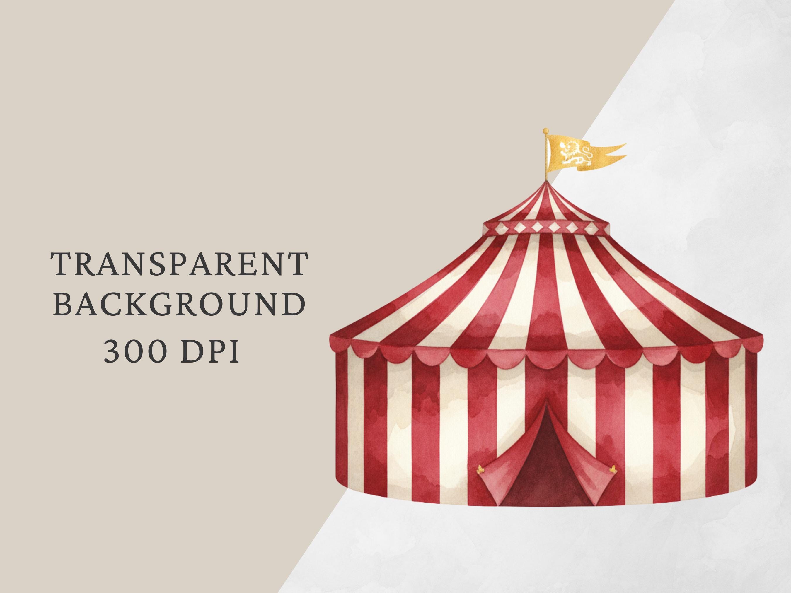 Circus Clipart, Watercolor Circus PNG Bundle, Cute Circus Animals ...