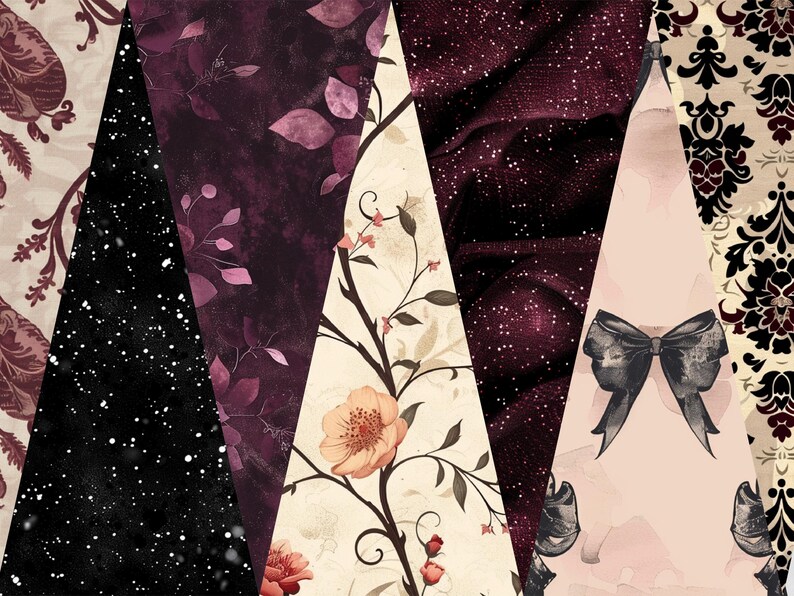 Dark Romance Gothic Digital Paper, Valentine Seamless Backgrounds for ...