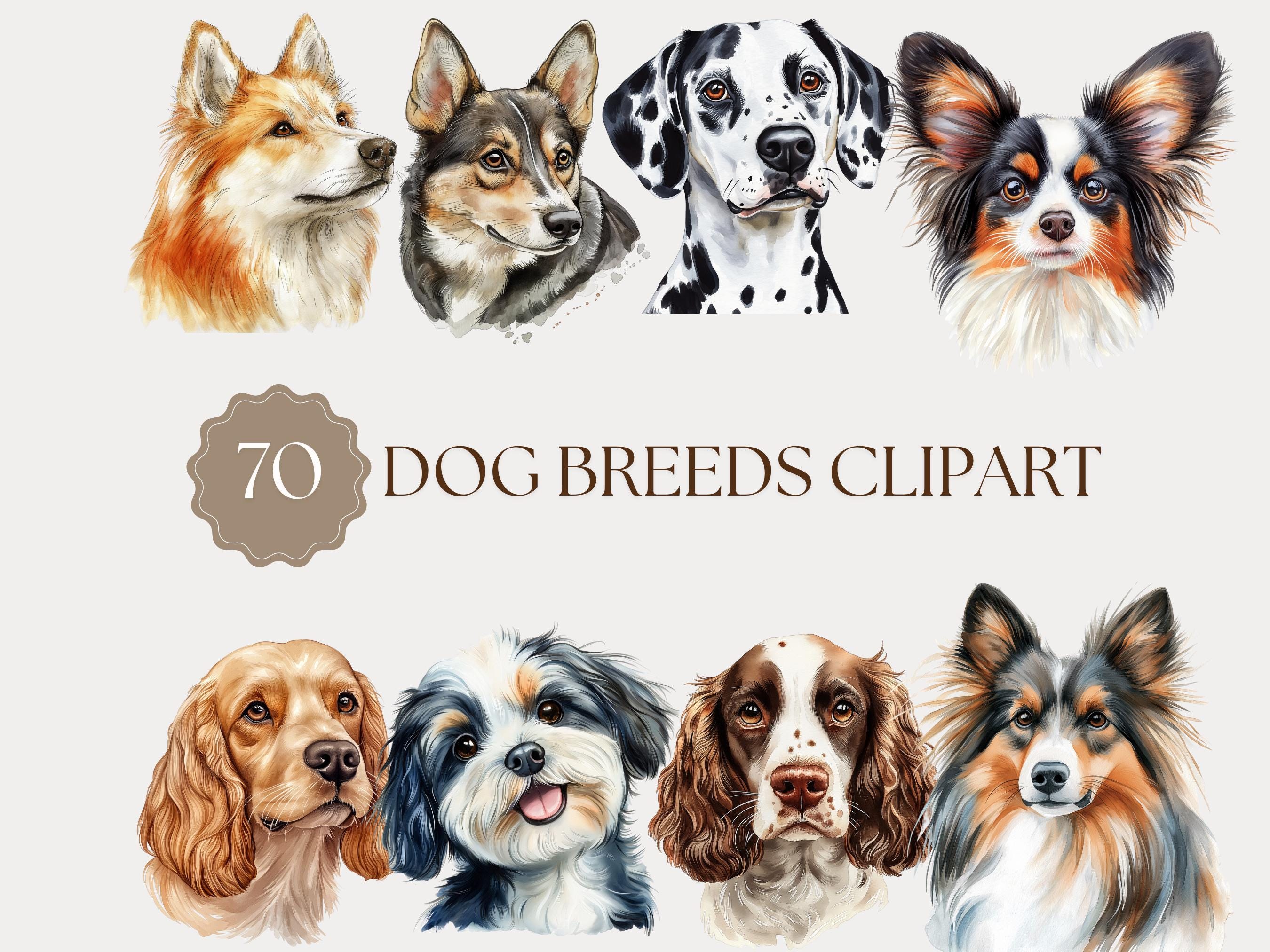Watercolor Puppy Clipart Dog Portrait Transparent Background Dog Breed ...