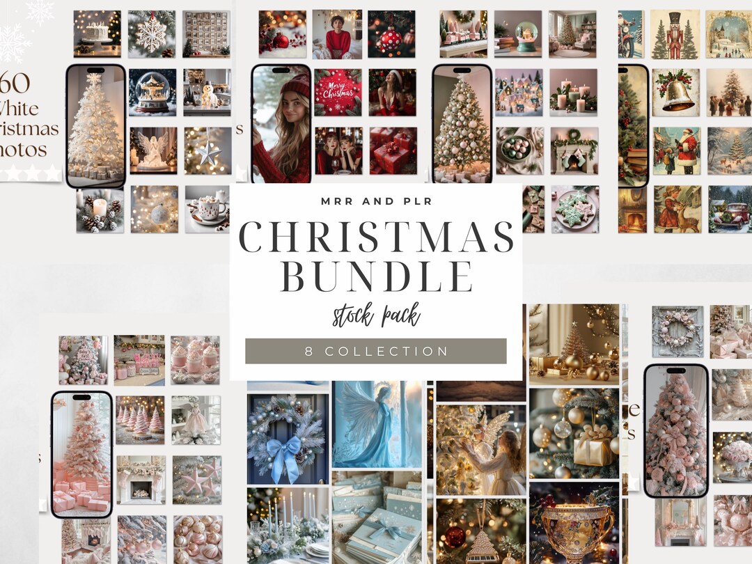 Christmas Stock Photo Bundle White Christmas Stock Photo Winter Holiday ...