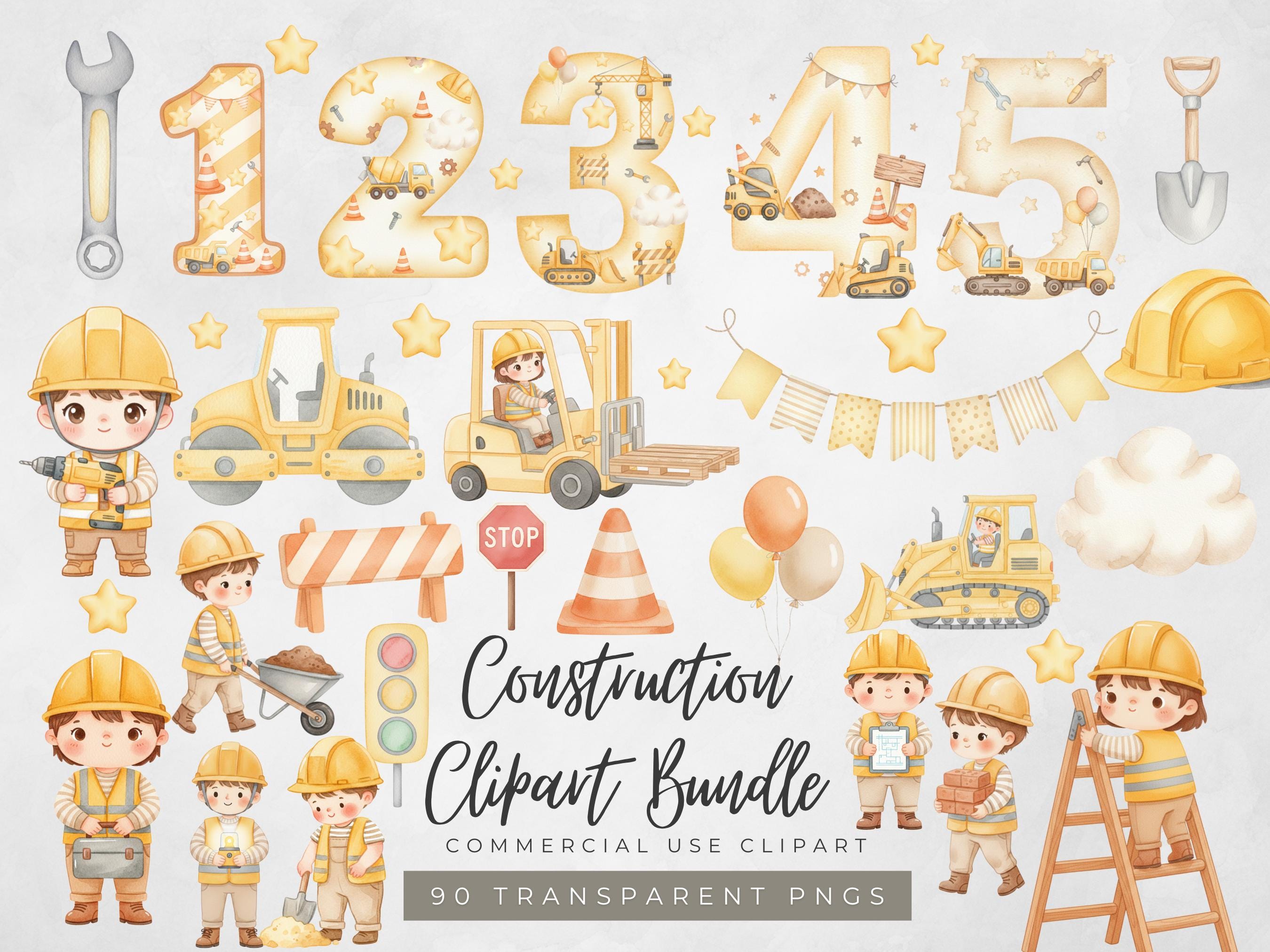 Construction Clipart Bundle | Kids Construction Vehicles PNG ...