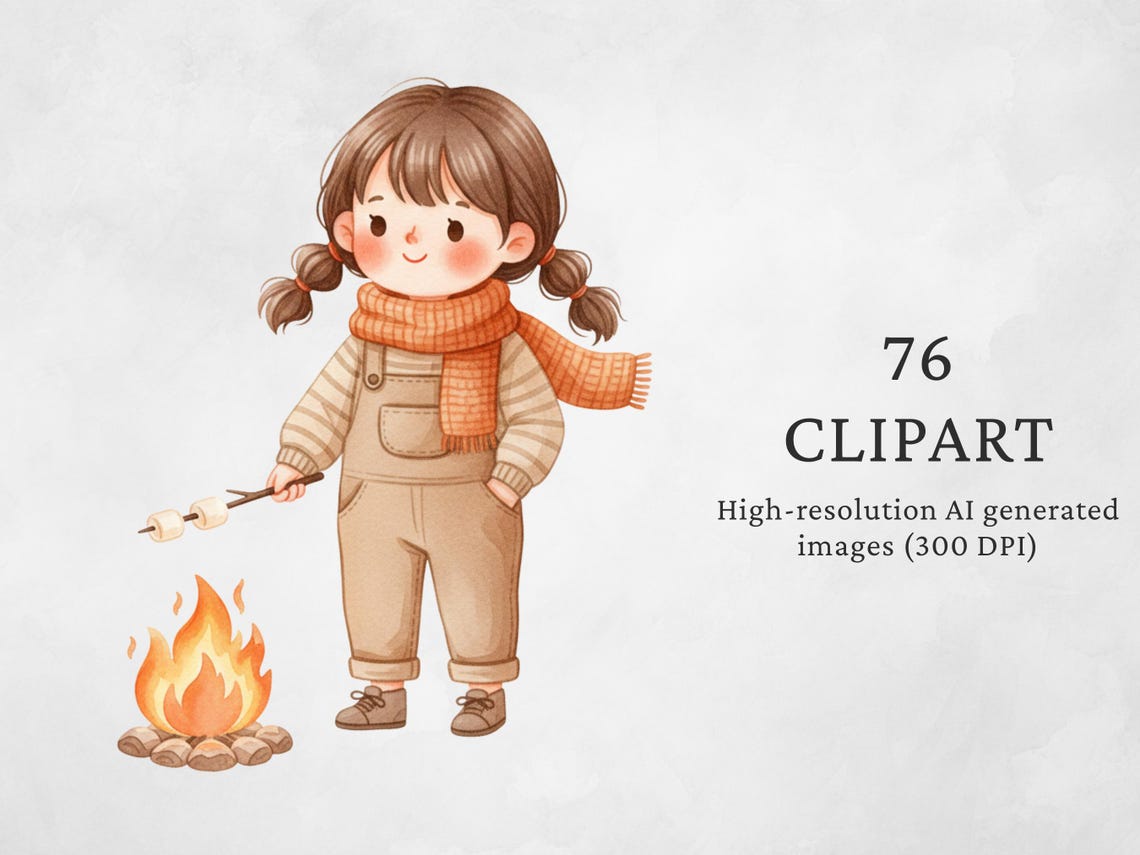 Little Campers Watercolor Clipart Pack, Woodland Animal Campers, Forest ...