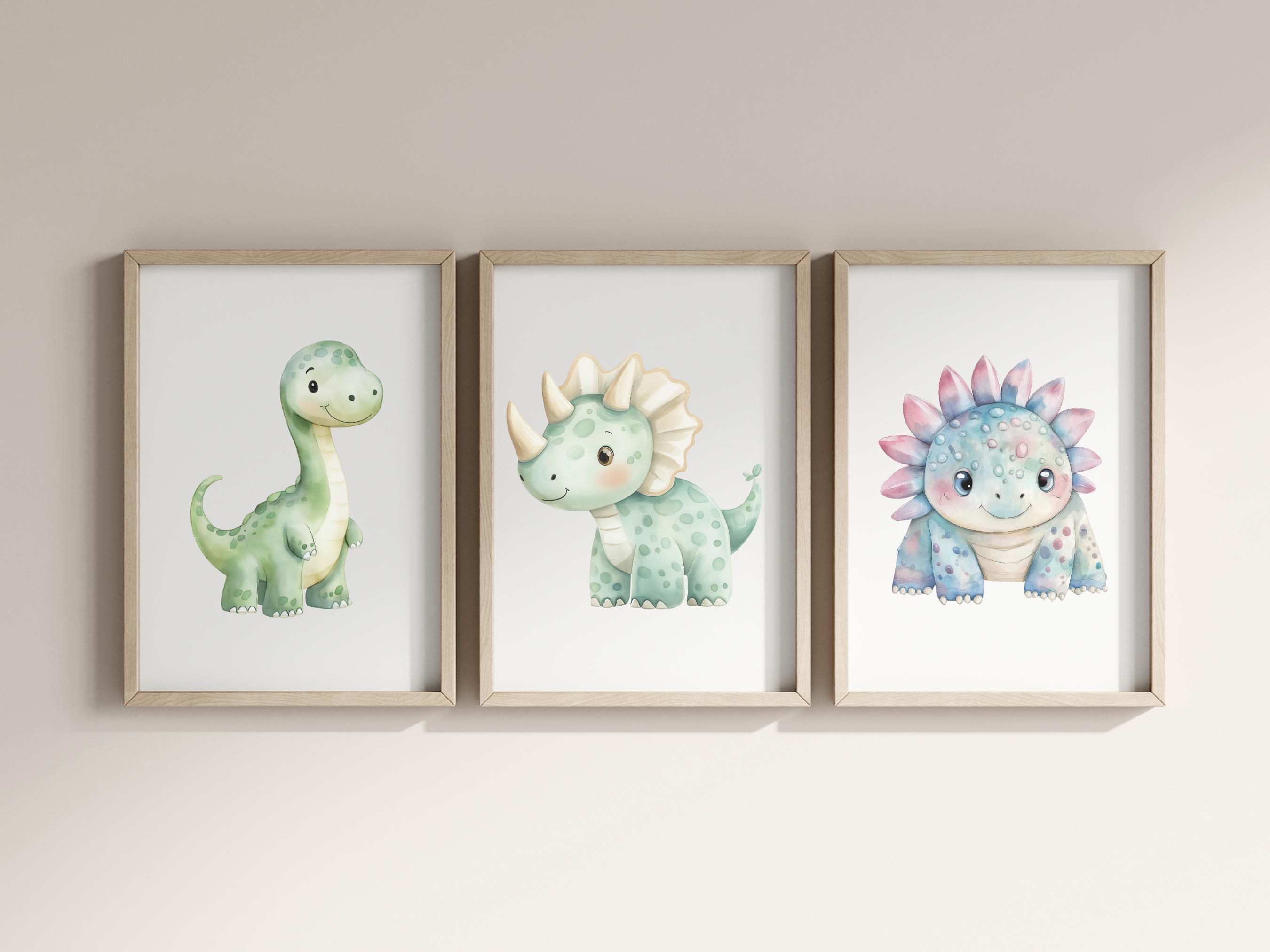 Watercolor Dinosaur Clipart Pack Dinosaur for Nursery Decor Cute Dino ...