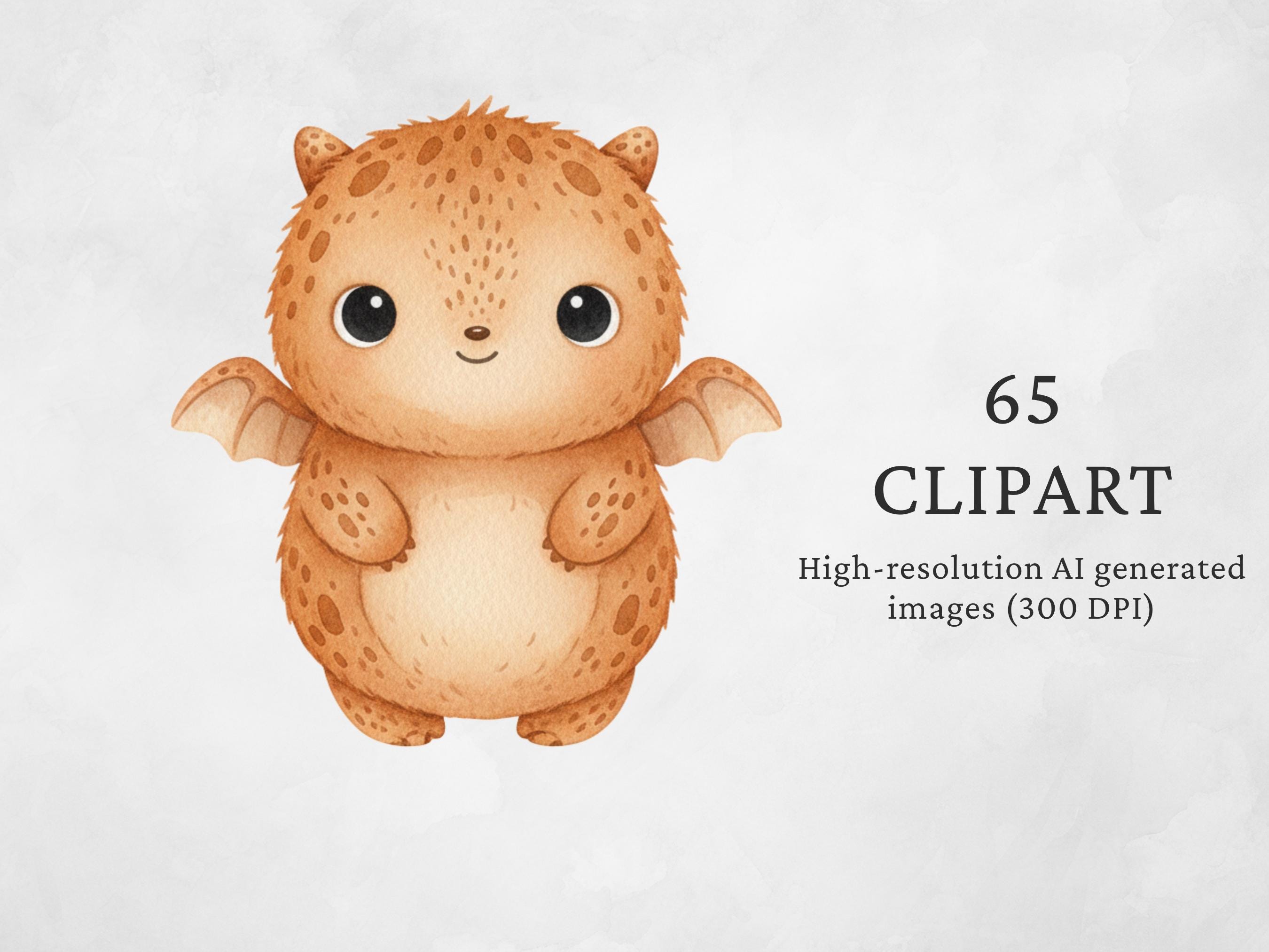 Little Monsters Clipart Bundle, Cute Watercolor Monsters, Nursery ...