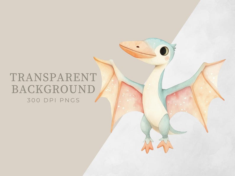 Watercolor Dinosaur Clipart Pack Dinosaur for Nursery Decor Cute Dino ...