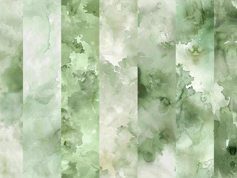 Sage Green Digital Paper Pack, Watercolor Texture Backgrounds, Neutral ...