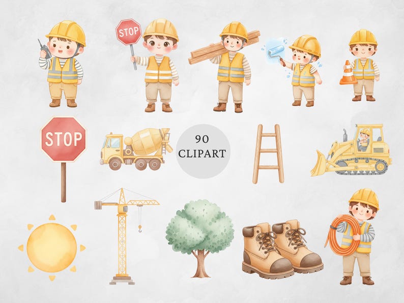 Construction Clipart Bundle | Kids Construction Vehicles PNG ...