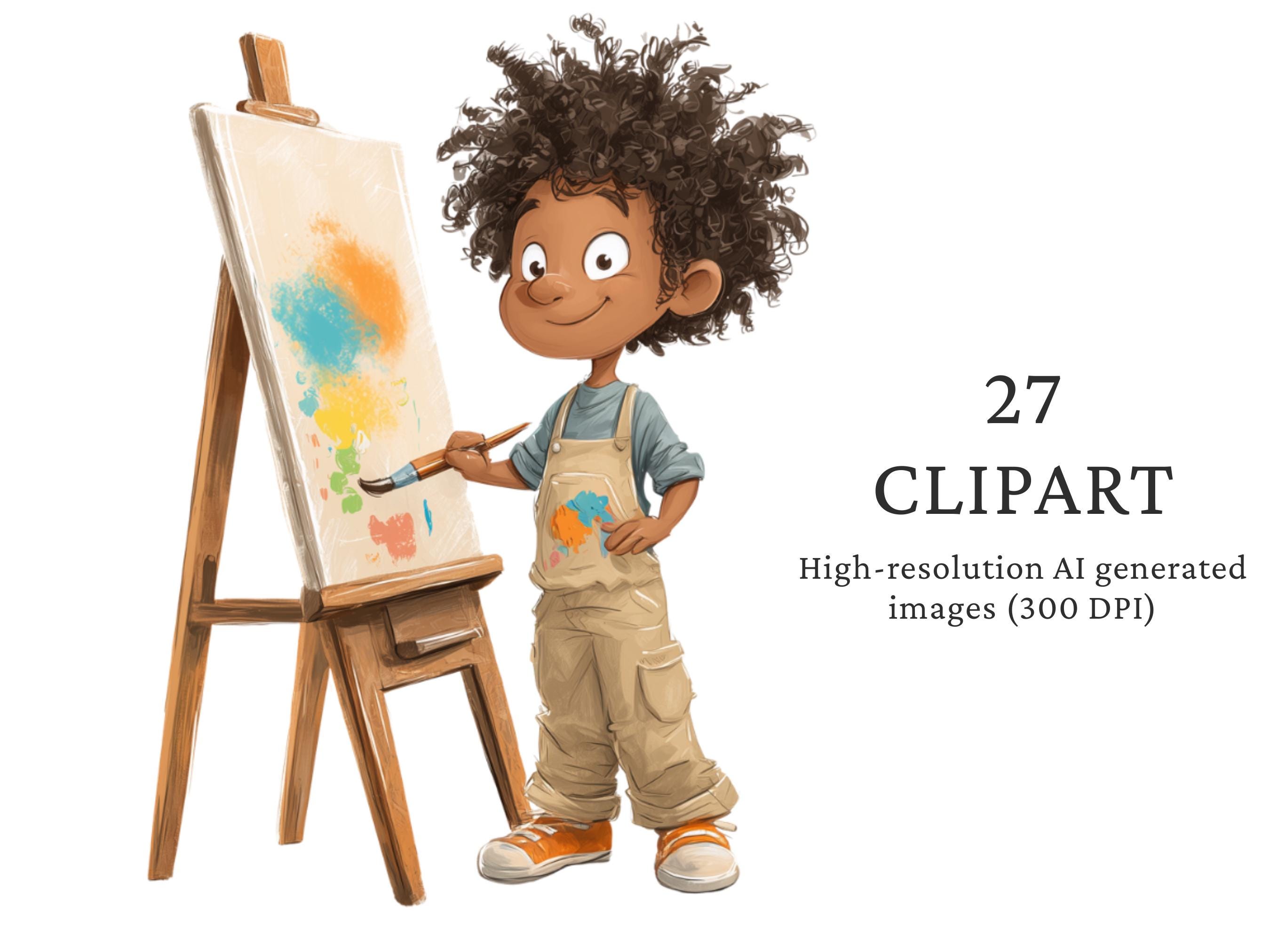 Diverse Classroom Kids Clipart Bundle, Elementary School Students PNG ...