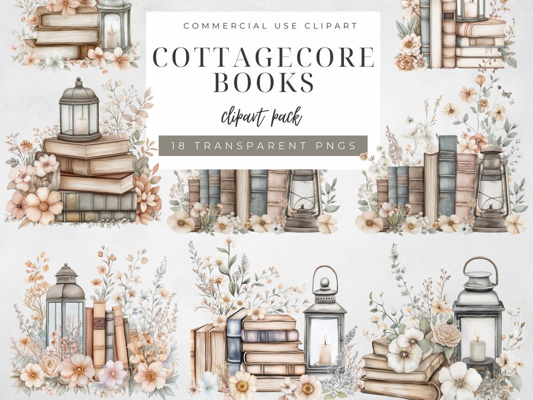 Book Clipart Vintage Cottagecore Book Illustration Book PNG for Junk ...