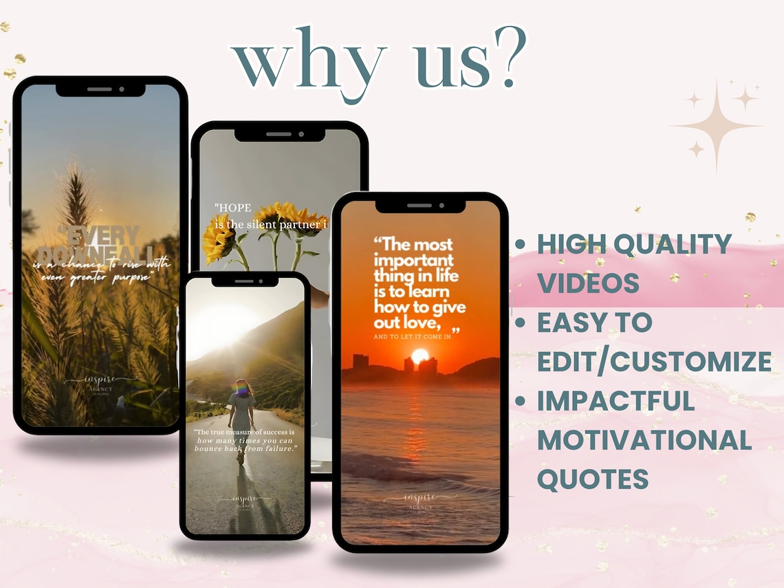100 Motivational Reels Templates: Business & IG Content (canva) - Etsy