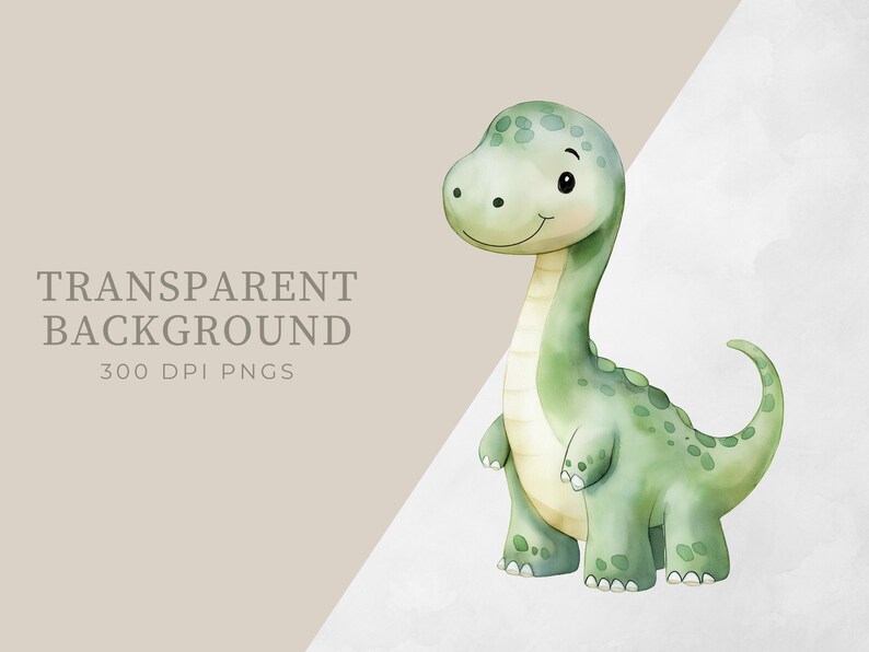 Watercolor Dinosaur Clipart Pack Dinosaur for Nursery Decor Cute Dino ...