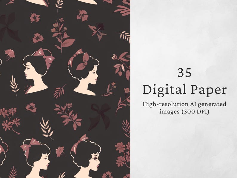 Dark Romance Gothic Digital Paper, Valentine Seamless Backgrounds for ...