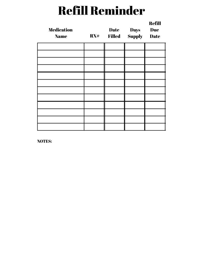 Medication Tracker Printable PDF | Weekly Medication Schedule & Refill ...