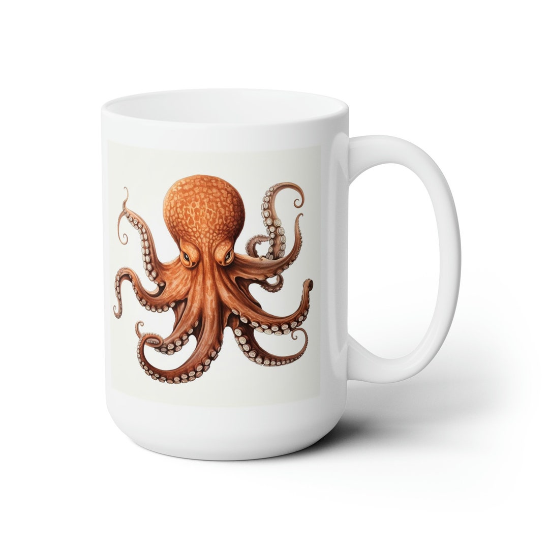 Octopus Ceramic Mug, Giant Octopus, Sea Creature, Octopus Lover ...