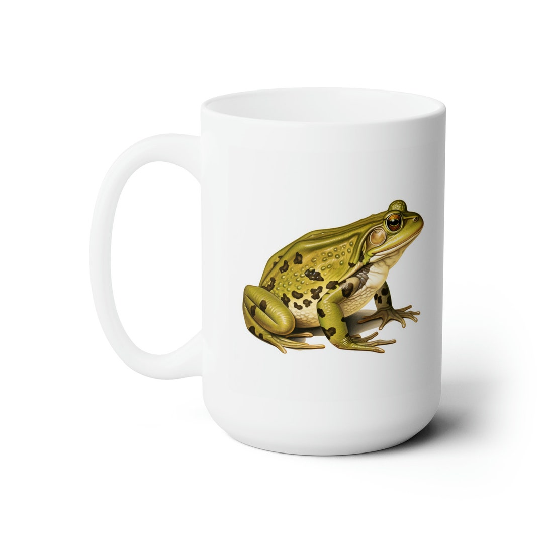 Frog Ceramic Mug, Frog Lover, Frog Art Mug, Frog Painting Mug, Cute ...