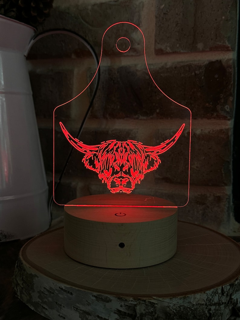 Highland Cow LED Sign | Lighted Sign | Highland Cow | Night Light ...