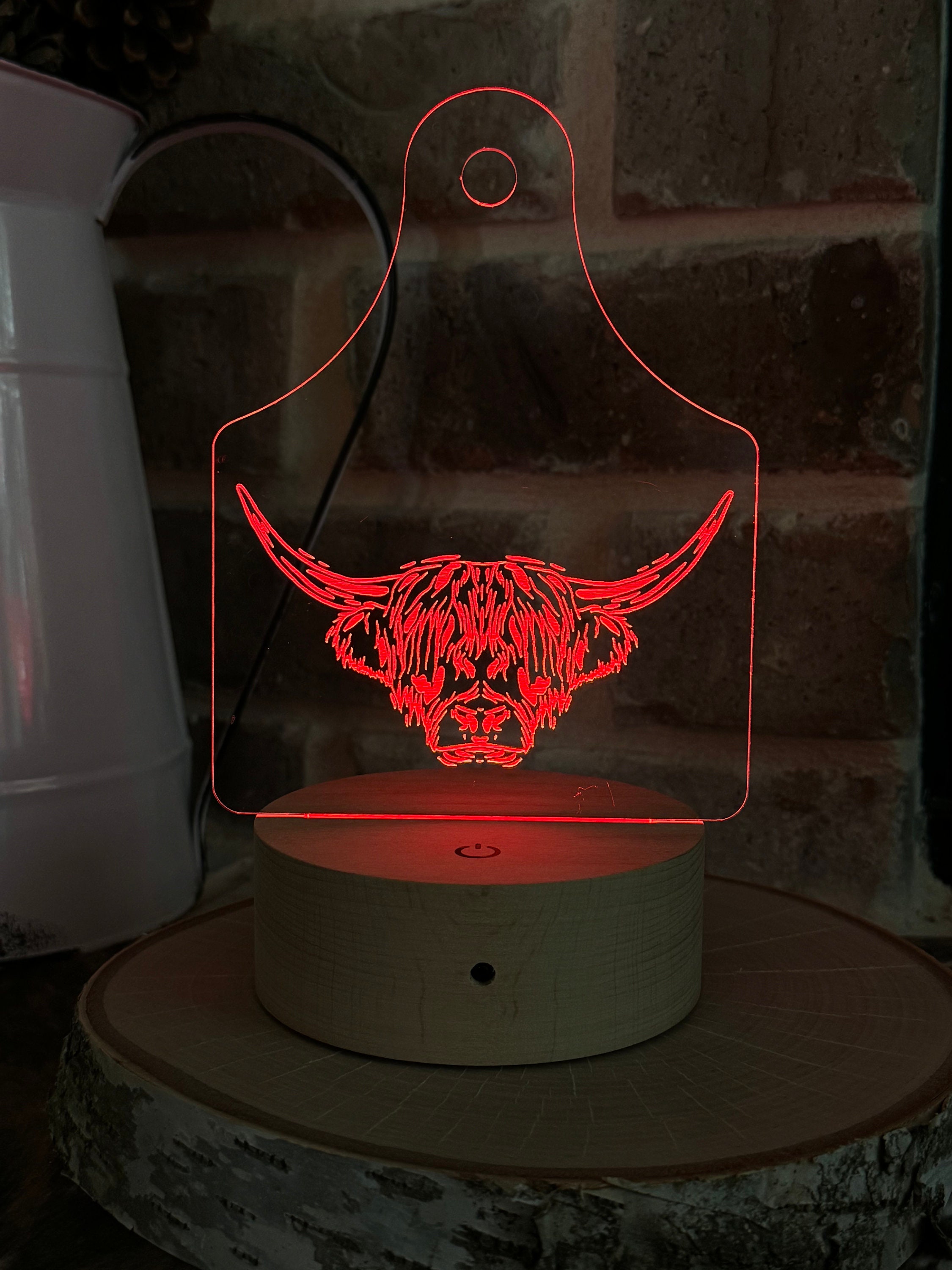 Highland Cow LED Sign | Lighted Sign | Highland Cow | Night Light ...