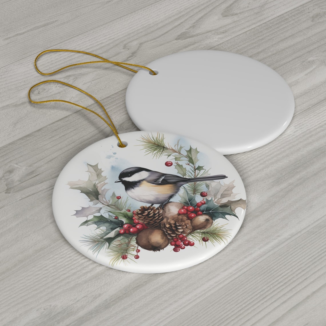Black-capped Chickadee-massachusetts State Bird Christmas Ornament ...