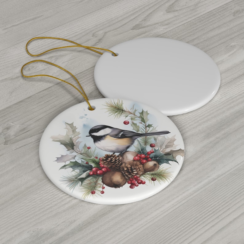 Black-capped Chickadee-massachusetts State Bird Christmas Ornament ...