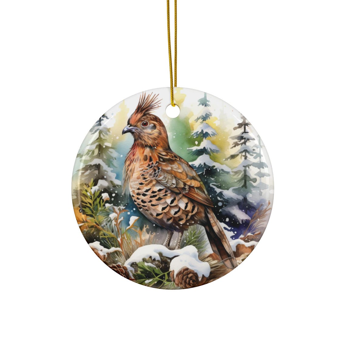 Ruffed Grouse-pennsylvania State Bird Christmas Ornament, Bird ...