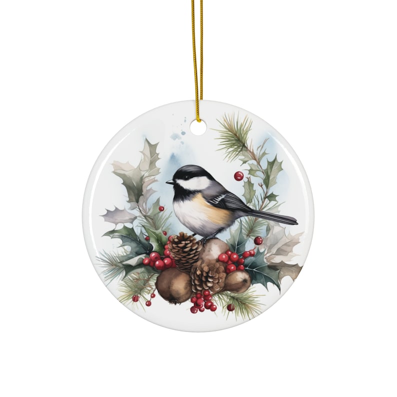 Black-capped Chickadee-massachusetts State Bird Christmas Ornament ...