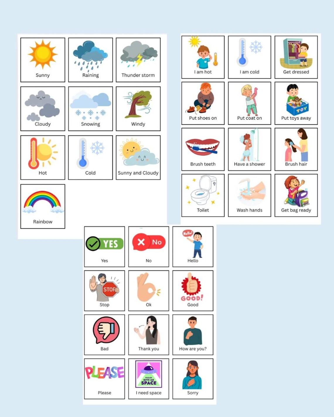Non-verbal Communication Board / Visual Cards / Visual Time Table / Now ...