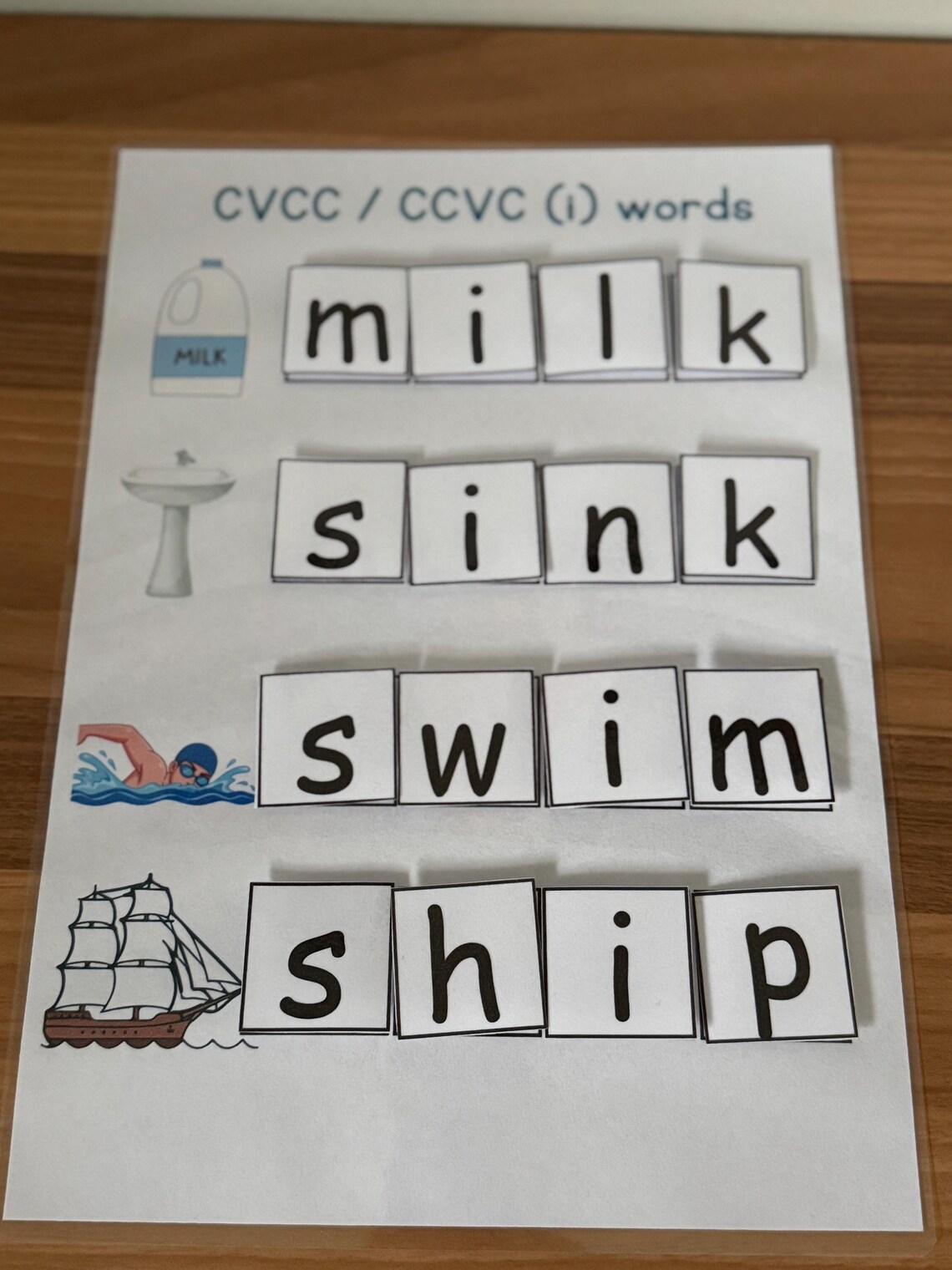Children’s CVCC / CCVC Phonics Word Match Activity / Early Reading / Re ...