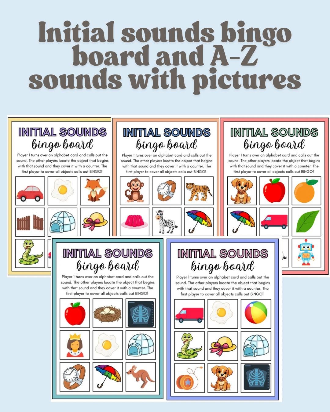 Initial Sounds Bingo Game / Early Years / Bingo /alphabet / Phonics ...