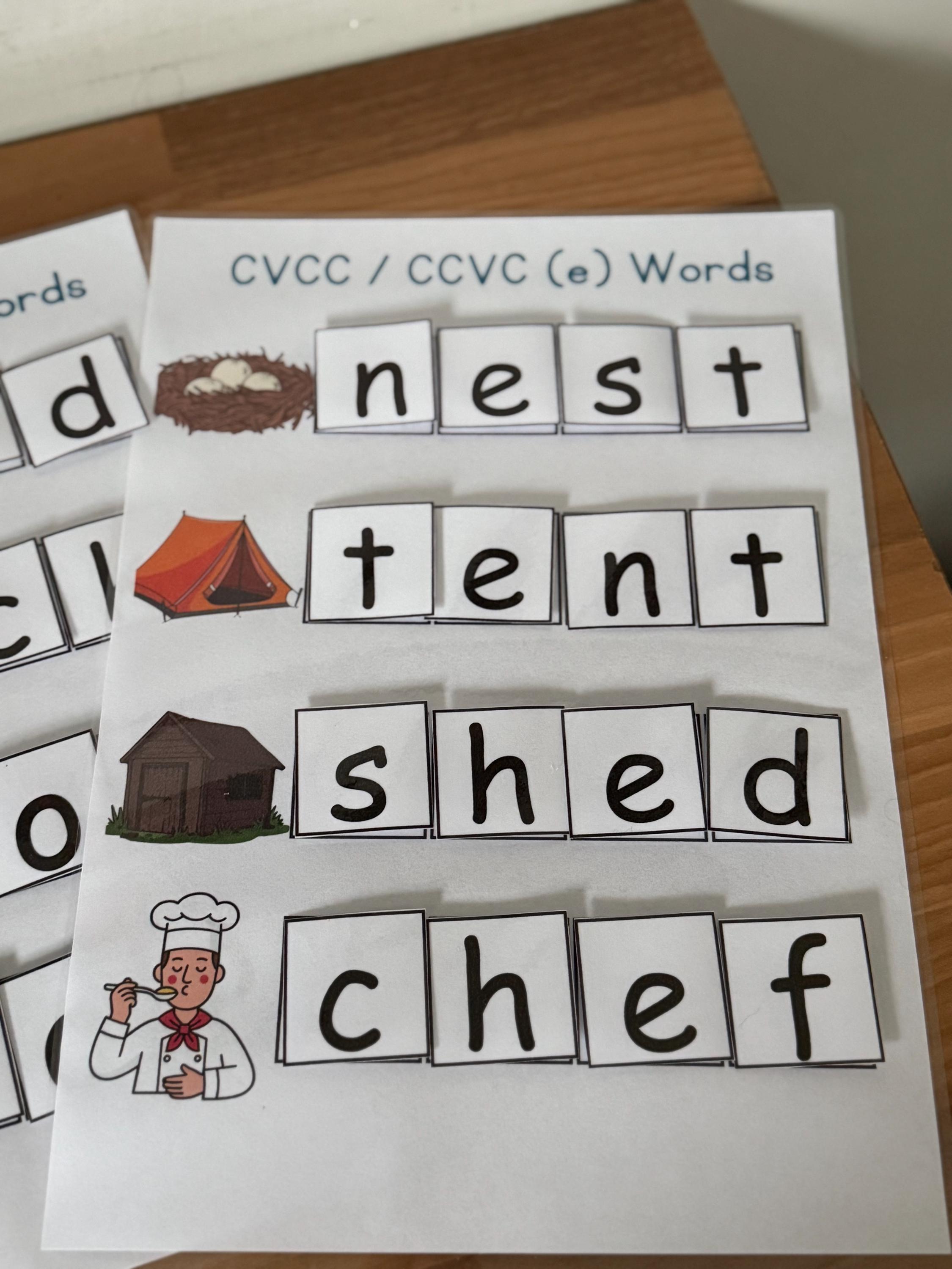 Children’s CVCC / CCVC Phonics Word Match Activity / Early Reading / Re ...