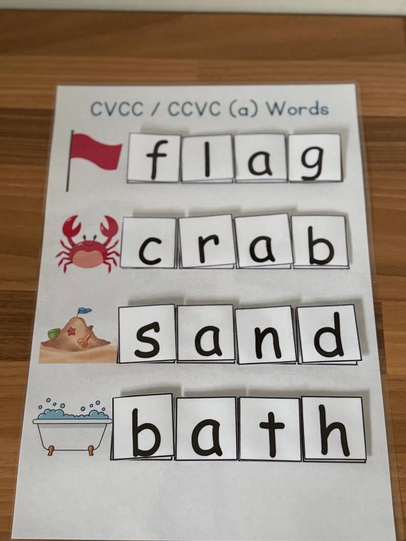 Children’s CVCC / CCVC Phonics Word Match Activity / Early Reading / Re ...