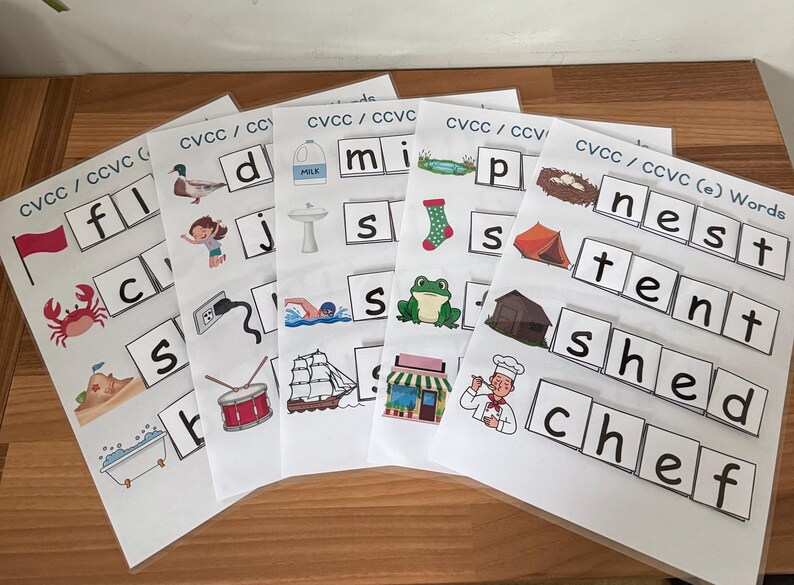 Children’s CVCC / CCVC Phonics Word Match Activity / Early Reading / Re ...