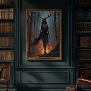 Lilith Horned Goddess Art Print: Pagan Witchcraft Decor (digital ...