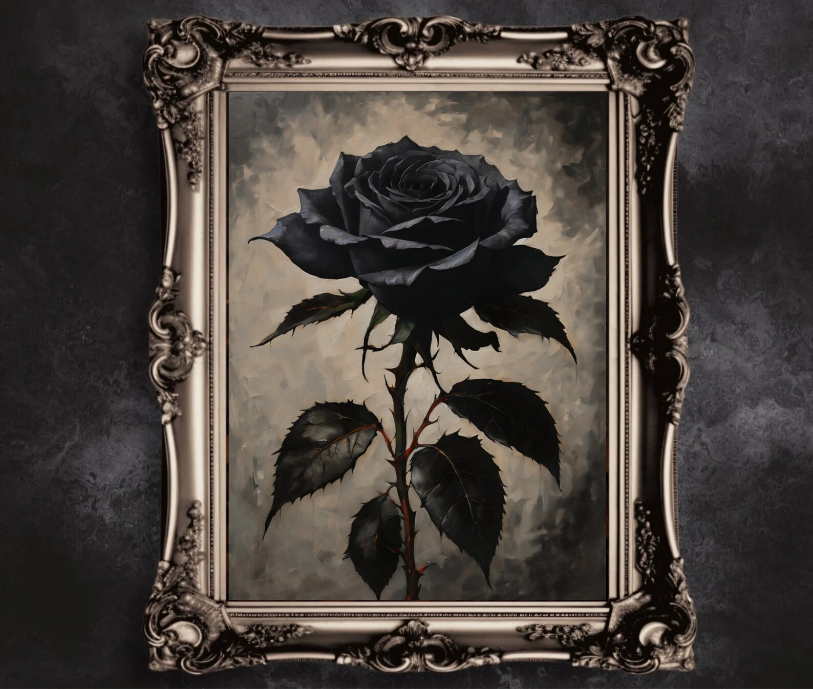 Black Rose Dark Academia Moody Aesthetic Witchcraft Art Digital ...