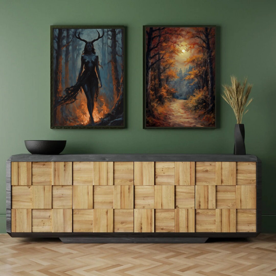 Lilith Horned Goddess Art Print: Pagan Witchcraft Decor (digital ...