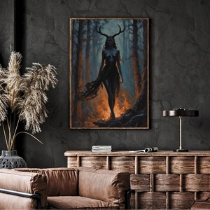 Lilith Horned Goddess Art Print: Pagan Witchcraft Decor (digital ...