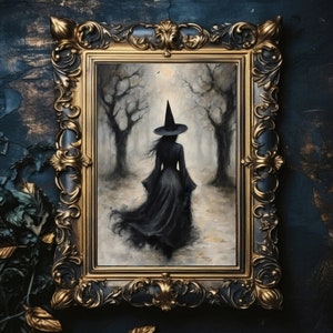 WITCH in the Haunted Forest | Halloween | Witchcraft Pagan Painting ...