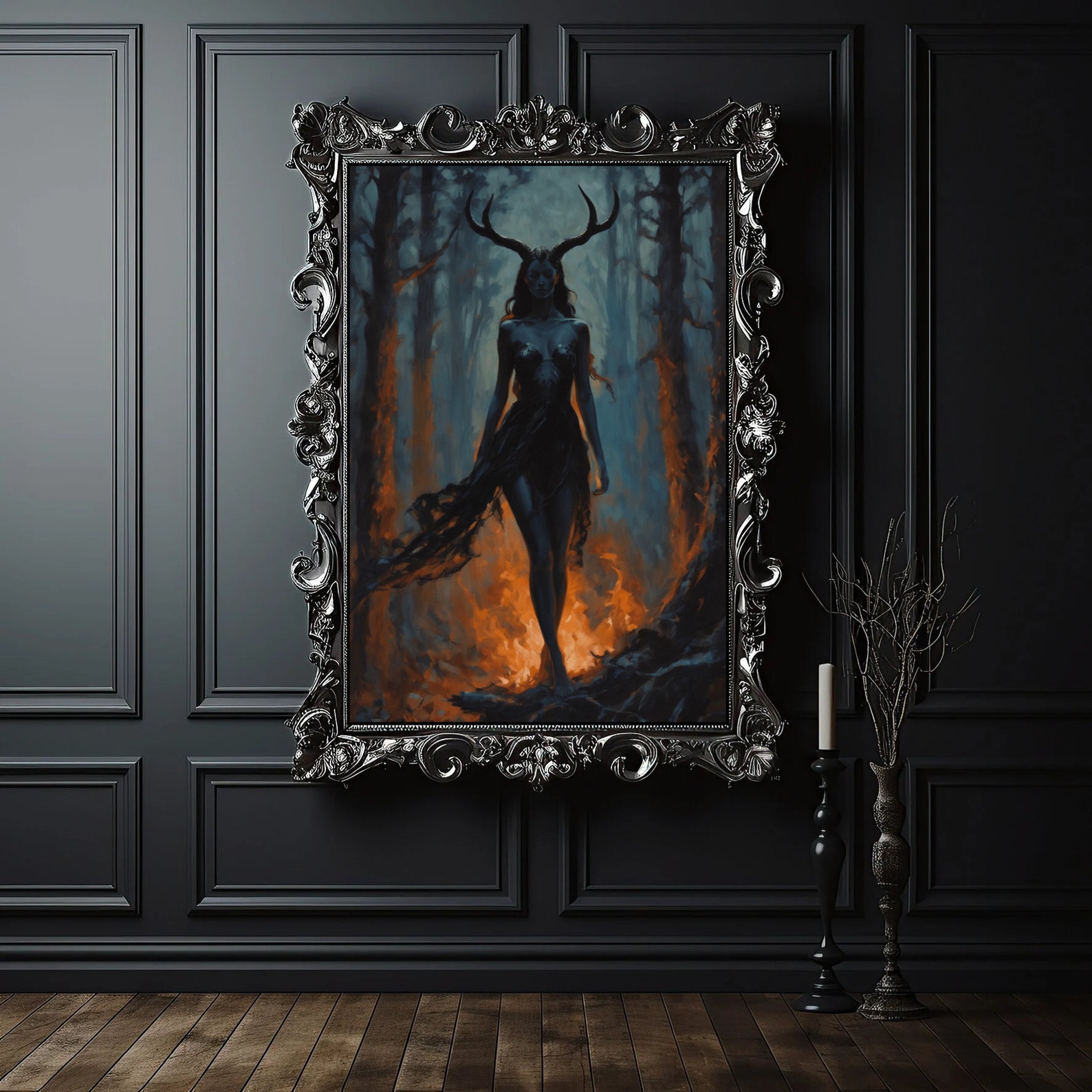Lilith Horned Goddess Art Print: Pagan Witchcraft Decor (digital ...