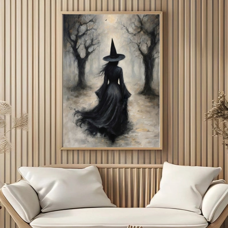 WITCH in the Haunted Forest | Halloween | Witchcraft Pagan Painting ...