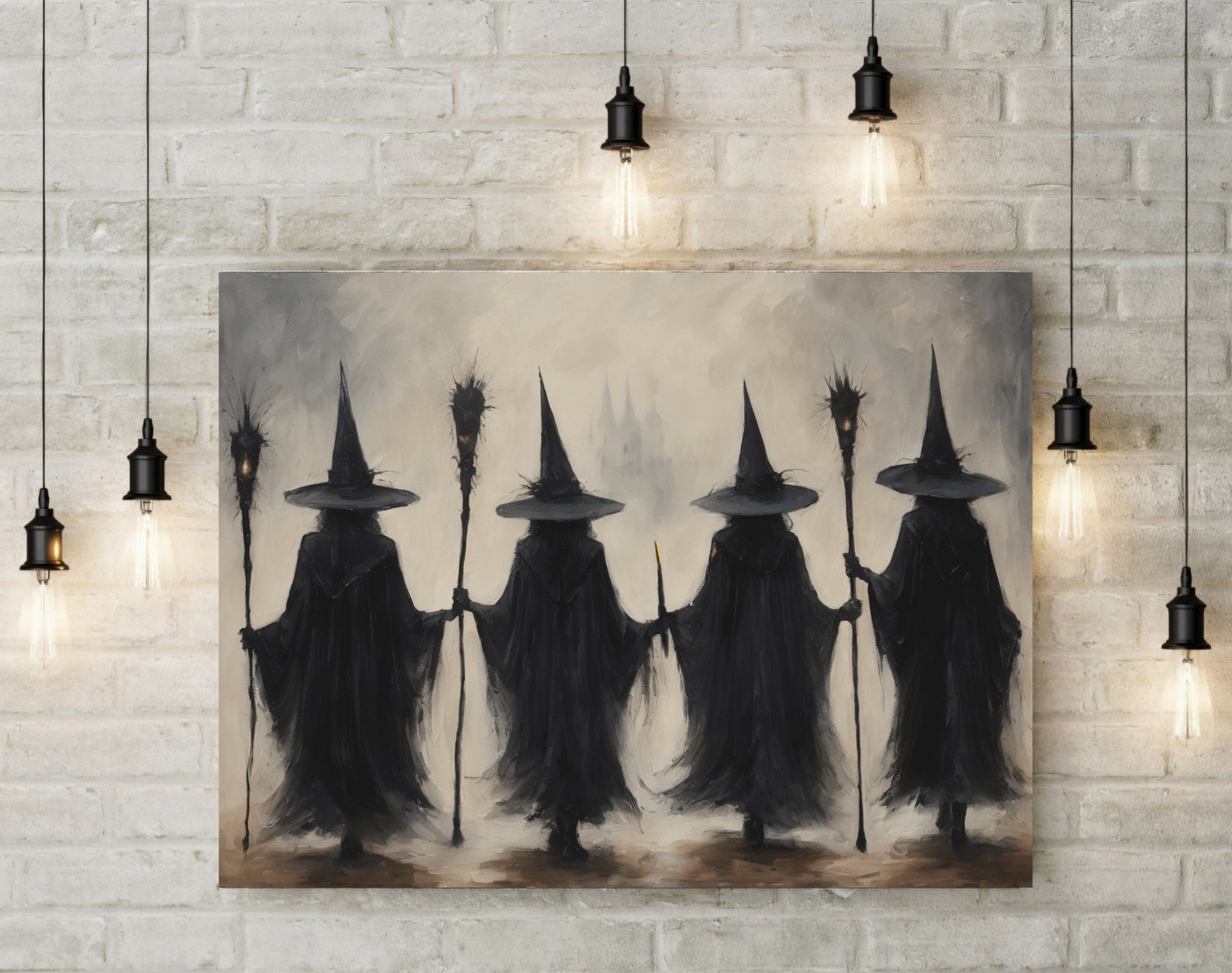 Dark Witch Coven Art Print: Spooky Halloween Decor (digital Download ...
